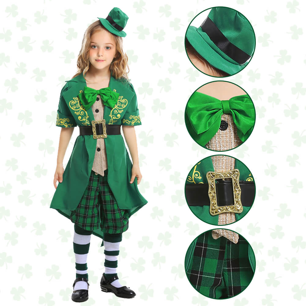 Leprechaun Costume Kids Adults Saint Patricks Day Outfit Green Irish F ...