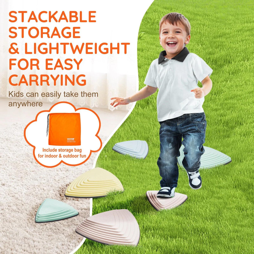 Kids Balance Stepping Stones 6PCS Sensory Obstacle Course Outdoor Indo ...