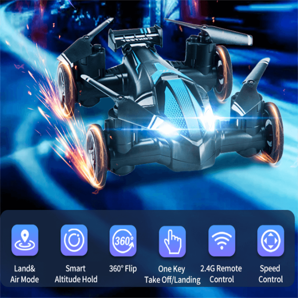 2in1 RC Drone Flying Cars Remote Control Quadcopter Stunt Land-Air Car ...