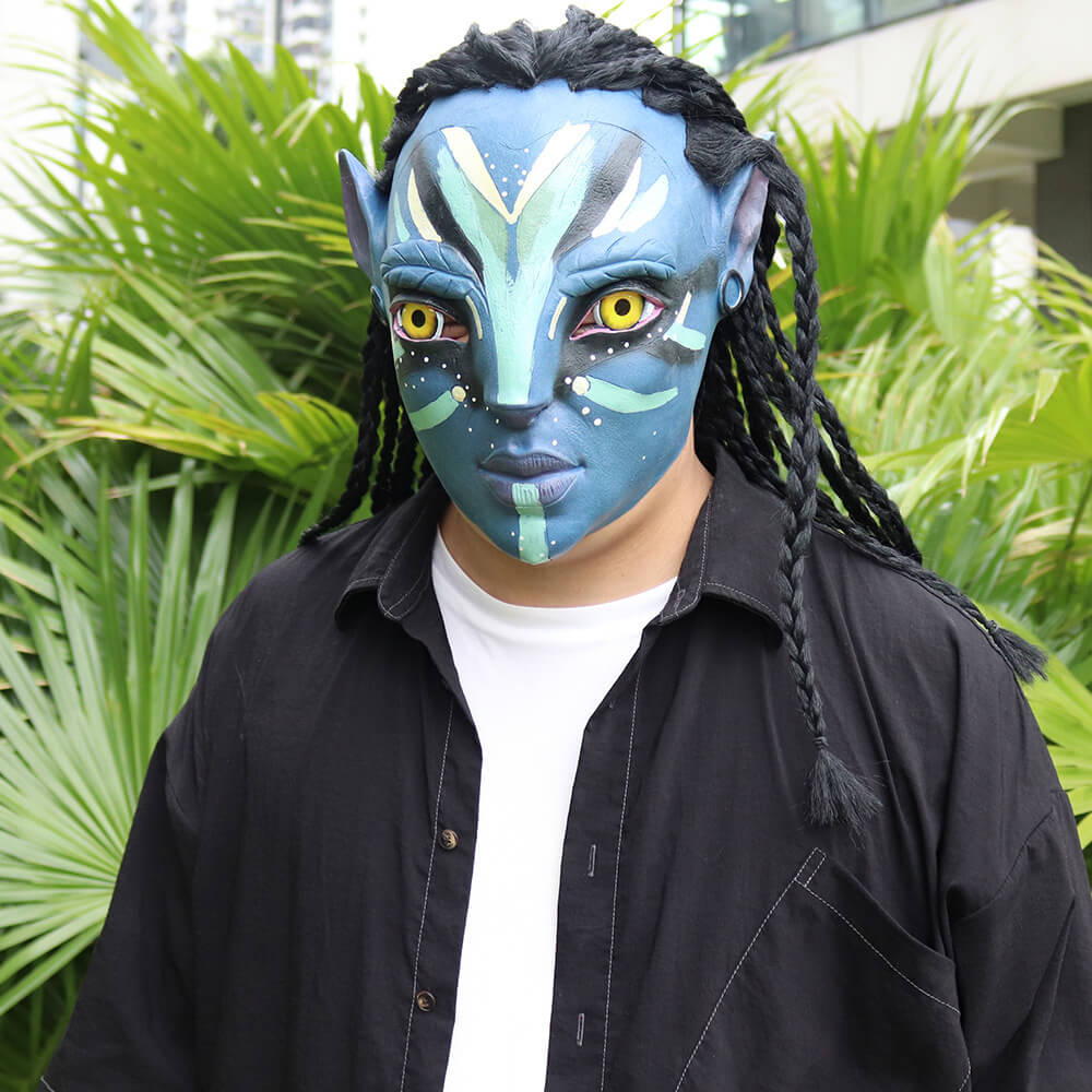 Neytiri and Jake Sully Helmet Latex Mask with Wig Halloween Men/ Women ...