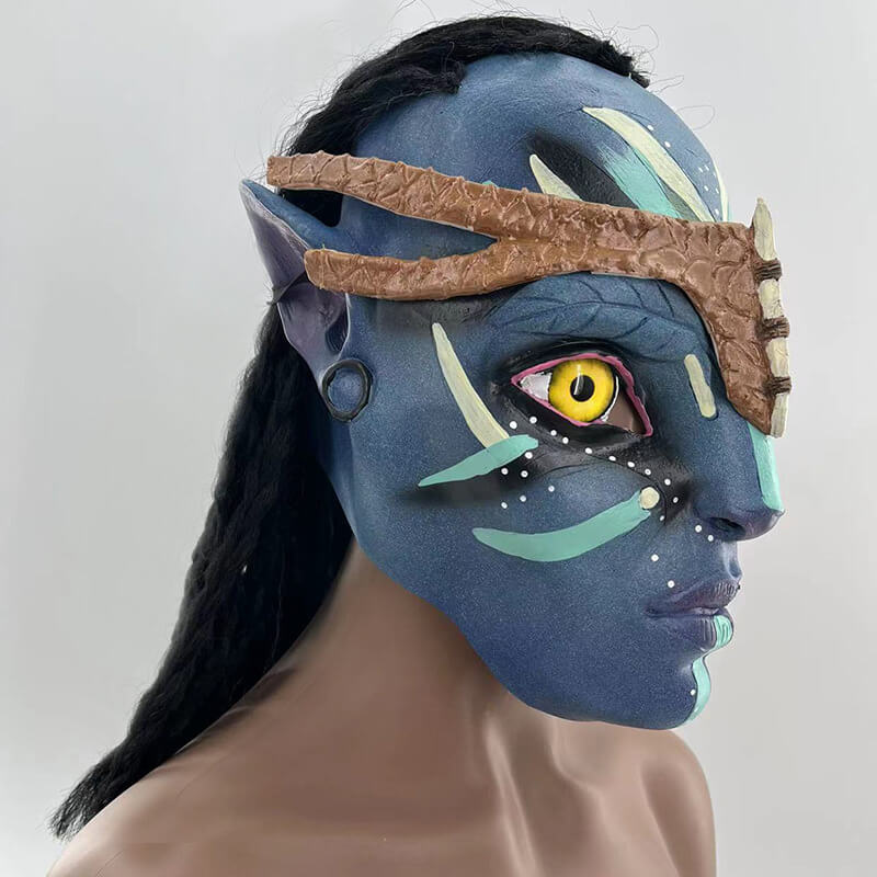 Neytiri and Jake Sully Helmet Latex Mask with Wig Halloween Men/ Women ...